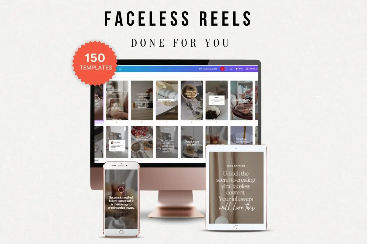 Faceless Instagram Reels Templates – 150 Editable Canva Reels for Women